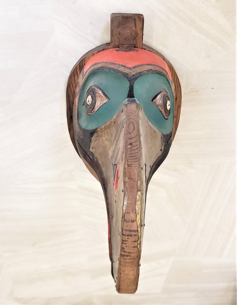 Large West Coast Haida Styled Indigenous Folk Art Carved Mask or Wall ...