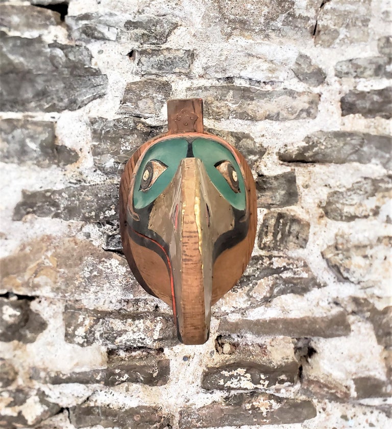 Large West Coast Haida Styled Indigenous Folk Art Carved Mask or Wall ...