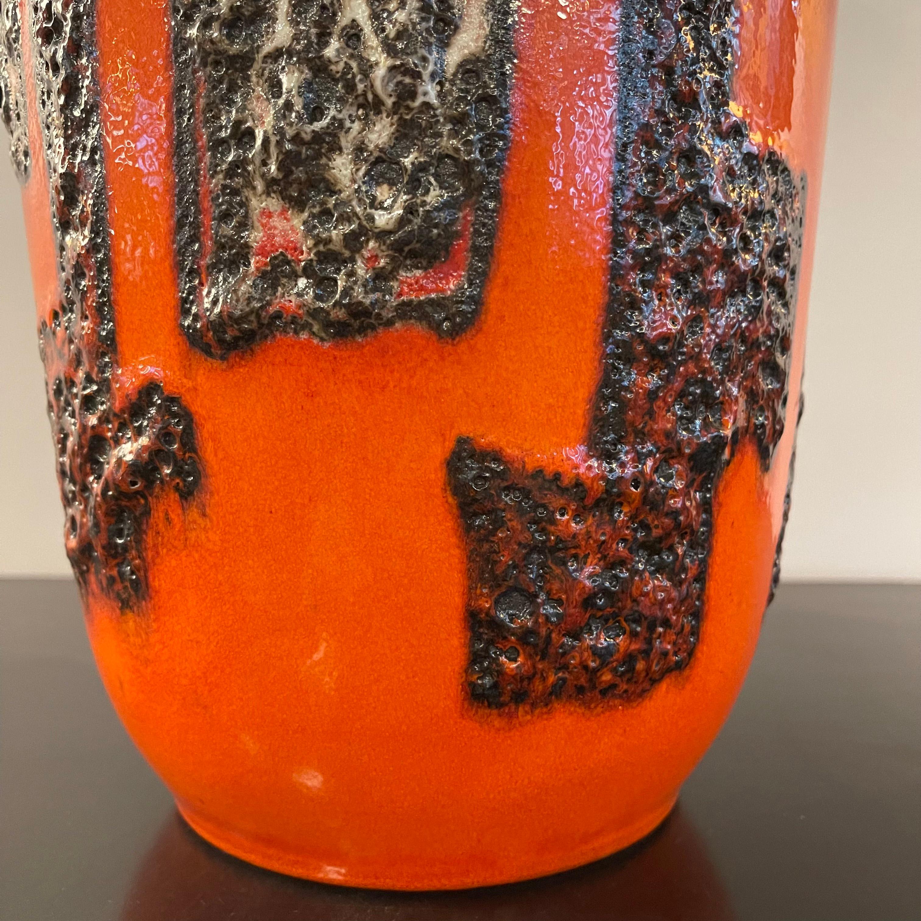 Large West German Fat Lava Art Pottery Vase For Sale at 1stDibs