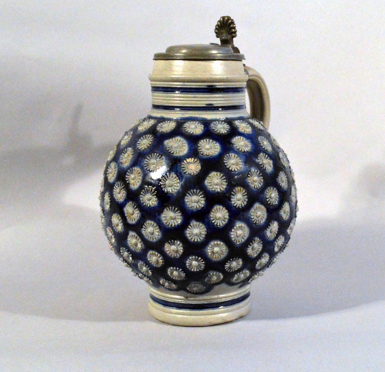 Large Westerwald Stoneware Jug with Original Pewter Cover at 1stDibs ...