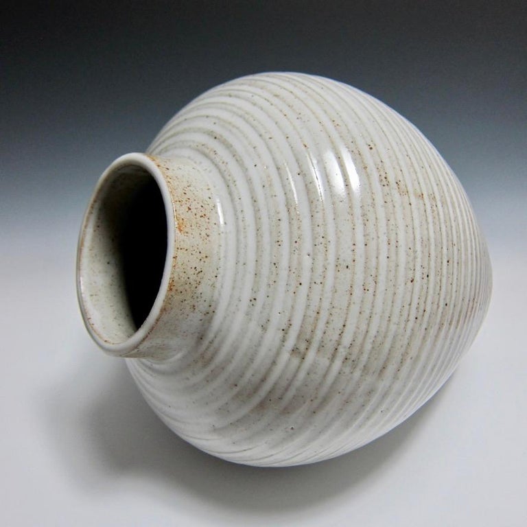 Large Wheel Thrown Textured Vase by Jason Fox For Sale at 1stDibs
