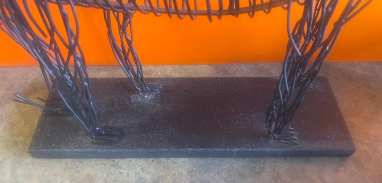 Large Whimsical Metal Wire Lion Sculpture in the Style of C. Jere For ...