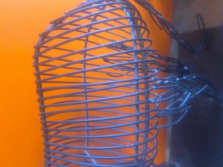 Large Whimsical Metal Wire Lion Sculpture in the Style of C. Jere For ...