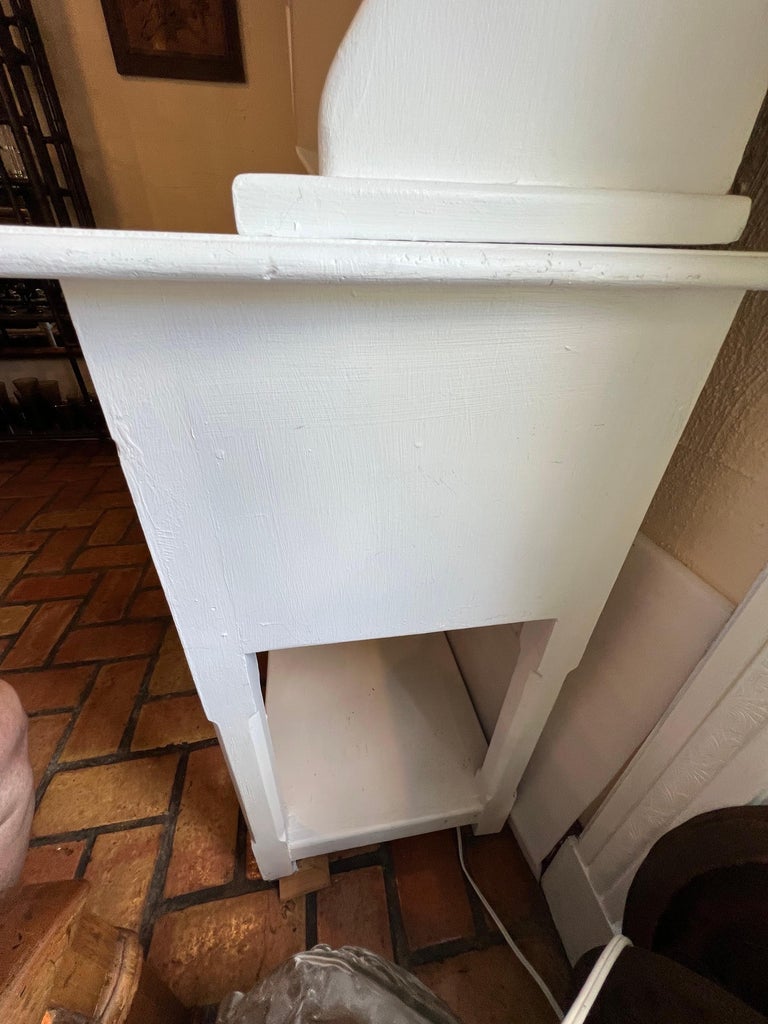 Large White Chalk Paint Hutch with Drawers For Sale at 1stDibs