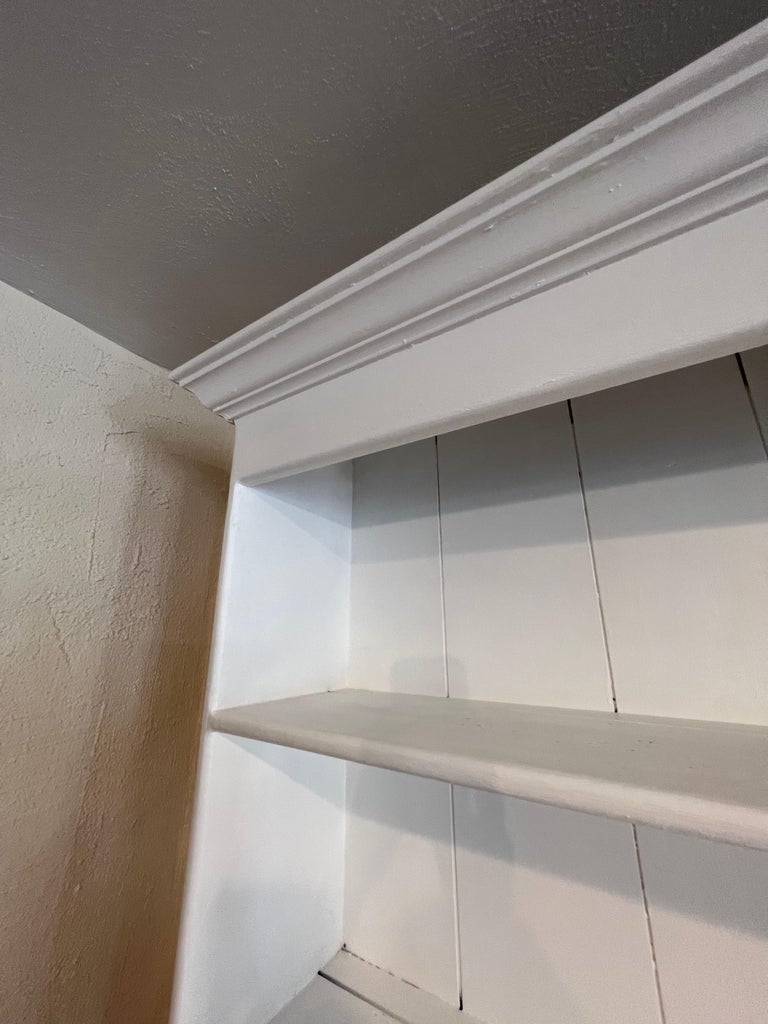 Large White Chalk Paint Hutch with Drawers For Sale at 1stDibs