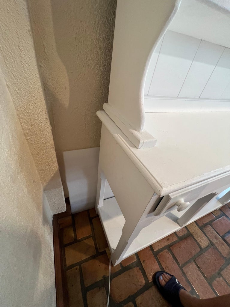 Large White Chalk Paint Hutch with Drawers For Sale at 1stDibs