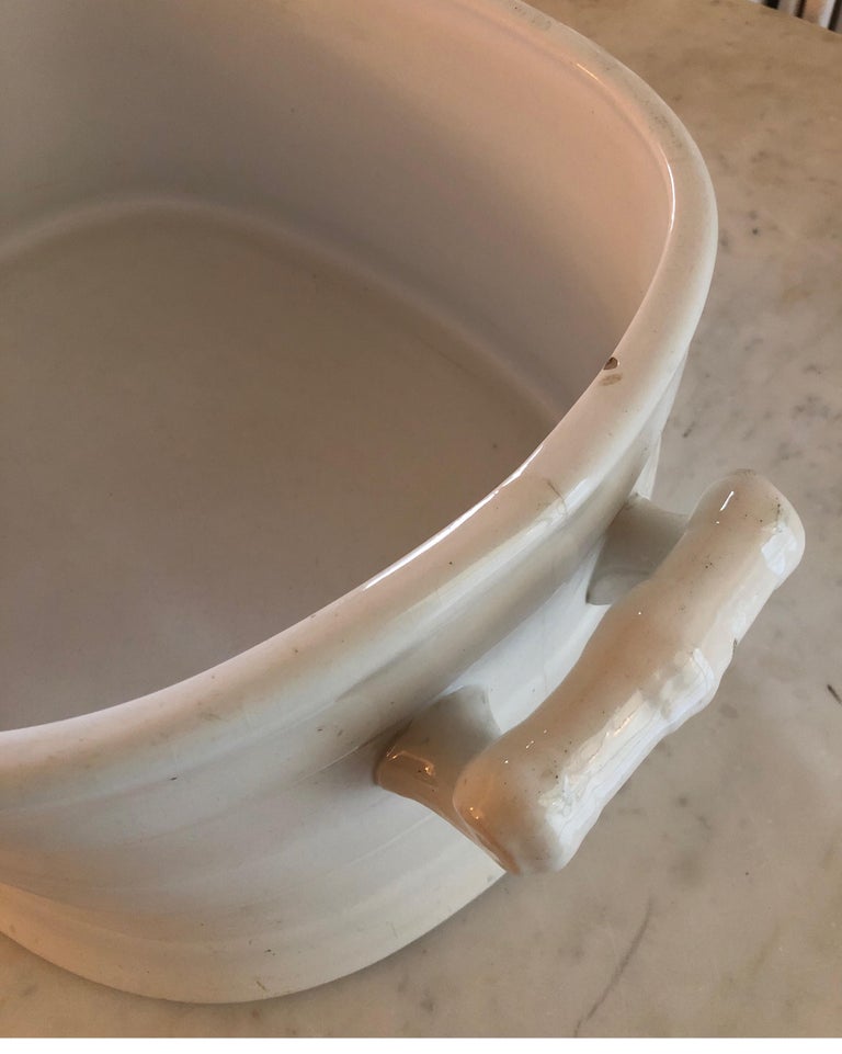 Large White French Porcelain Champagne Cooler/Ice Bucket/Planter with ...
