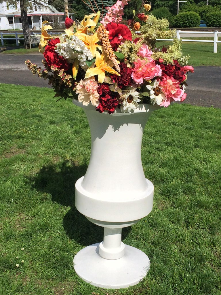 4 FT Tall White Garden Urn or Poolside Champagne Bucket at 1stDibs