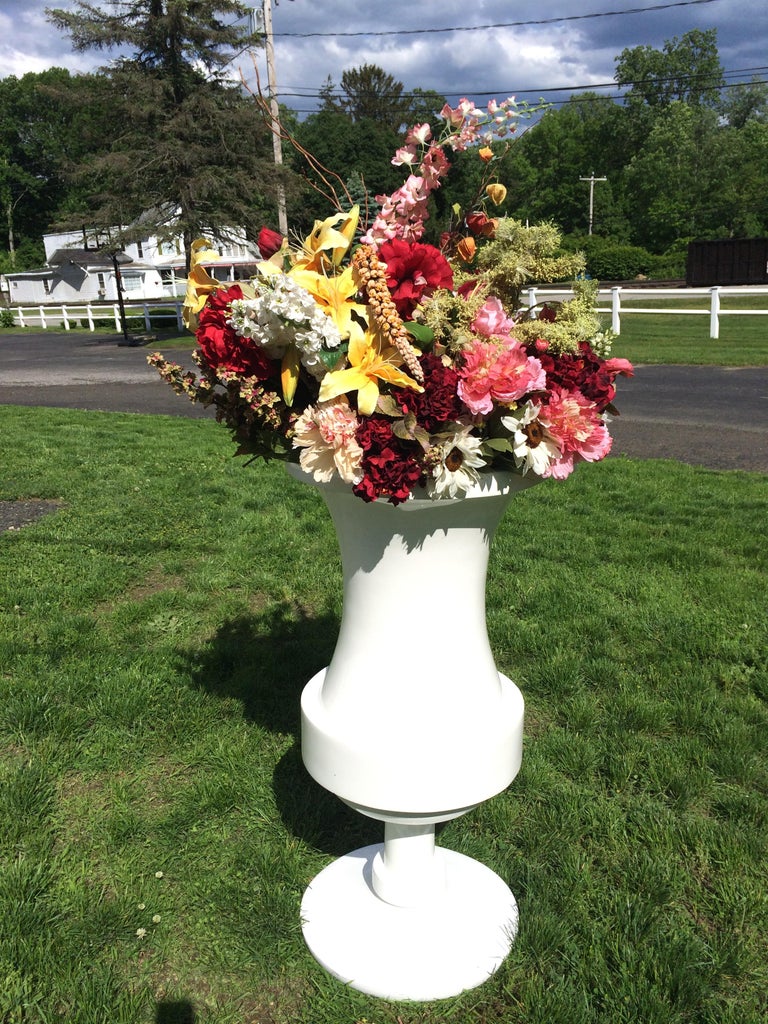 4 FT Tall White Garden Urn or Poolside Champagne Bucket at 1stDibs