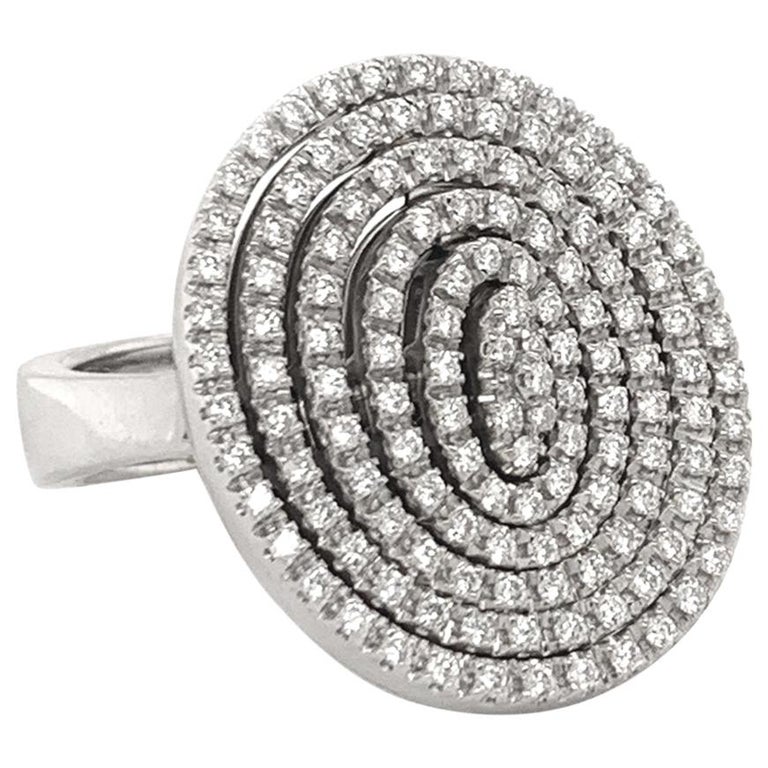 Large White Gold and Diamond Flexible Ring For Sale at 1stDibs