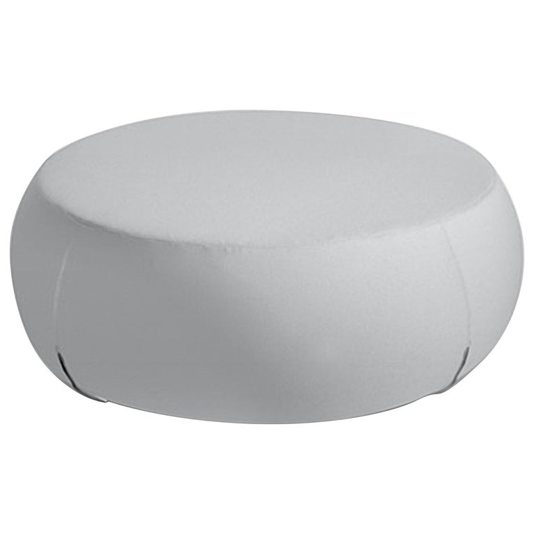 Large White Leather Multi-Purpose Ottoman Pouf at 1stDibs