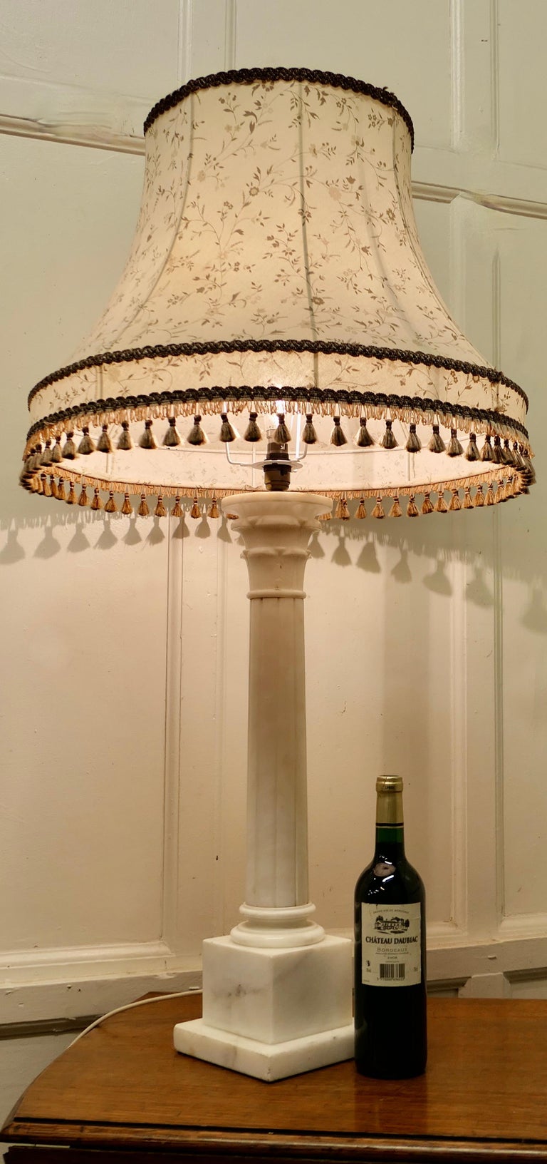 Large White Marble Corinthian Column Table Lamp For Sale at 1stDibs ...