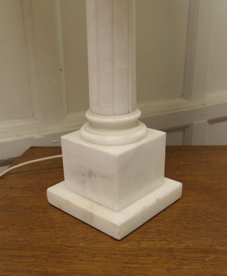 Large White Marble Corinthian Column Table Lamp For Sale at 1stDibs ...