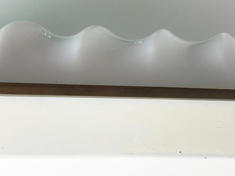 Large white perspex and metal, brass 1950s wall lamp from old italian ...