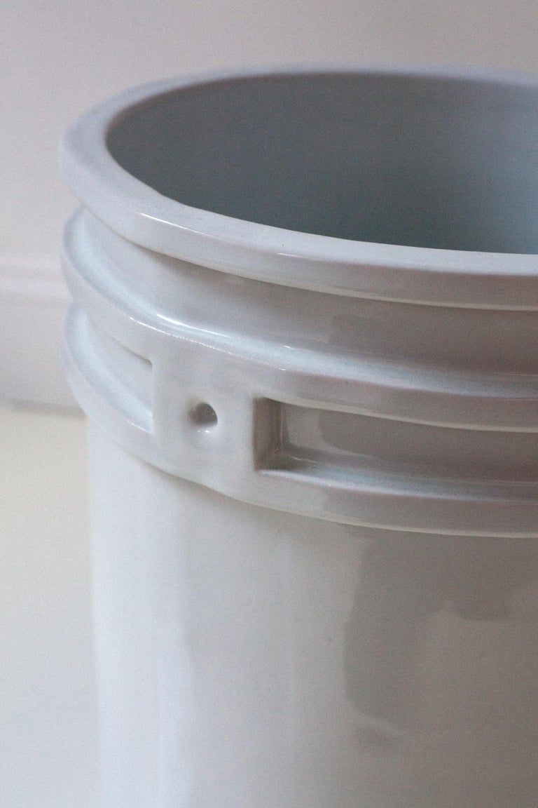 Large White Porcelain Bucket Sculpted by Matthias Merkel Hess at 1stDibs