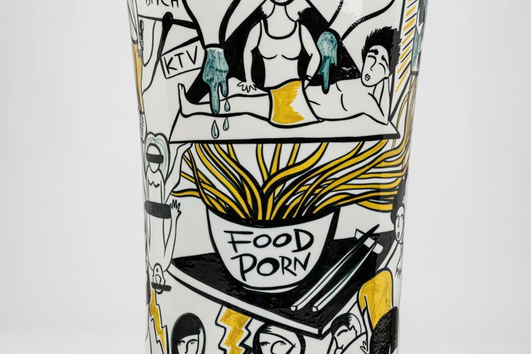 "Massage" Large White Porcelain Vase by Luce Raggi, Italy / China ...