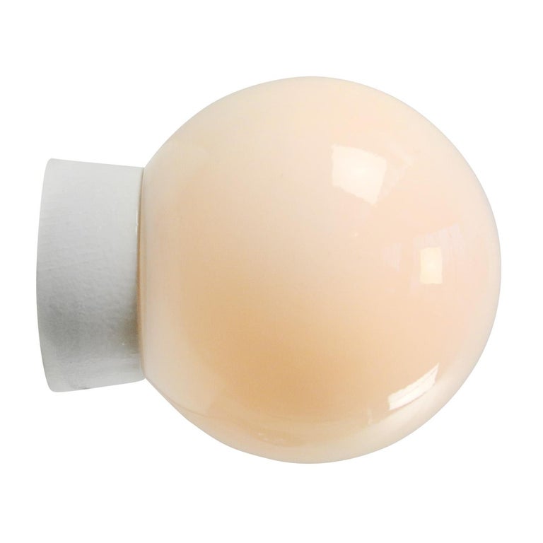 Large White Porcelain Vintage Opaline Glass Wall Ceiling Lamps Scones ...