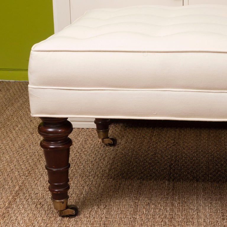 Large White Tufted Ottoman at 1stDibs
