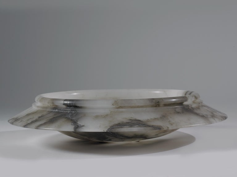 Large White Tuscan Alabaster Plate For Sale at 1stDibs