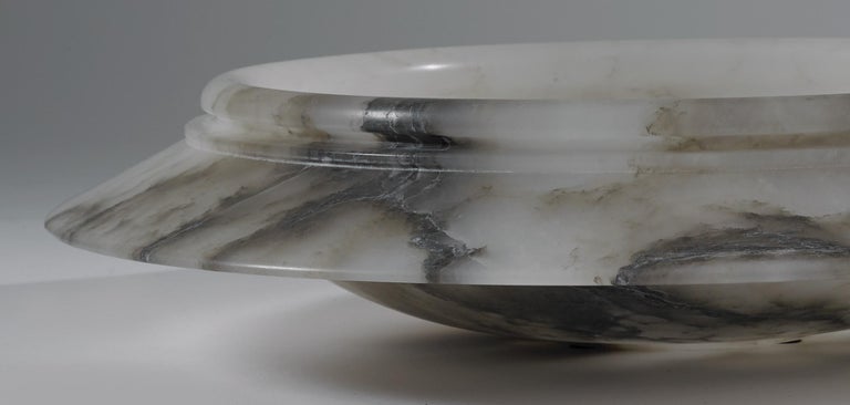 Large White Tuscan Alabaster Plate For Sale at 1stDibs