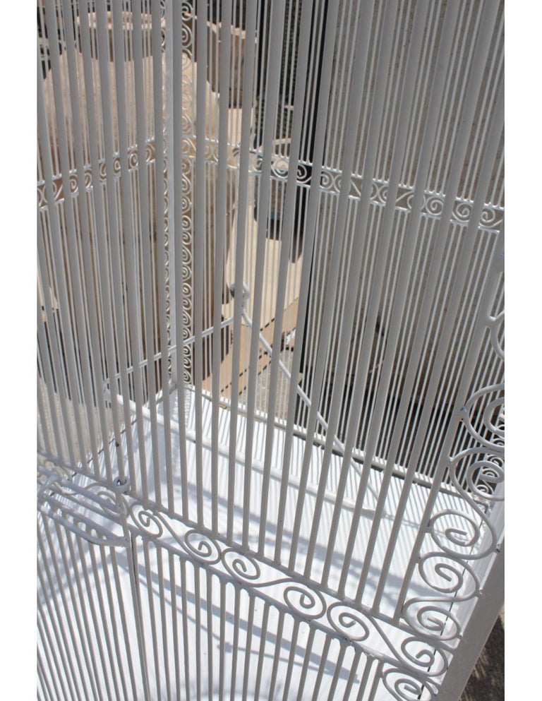 Large White Wrought Iron Bird Cage with Dome at 1stDibs
