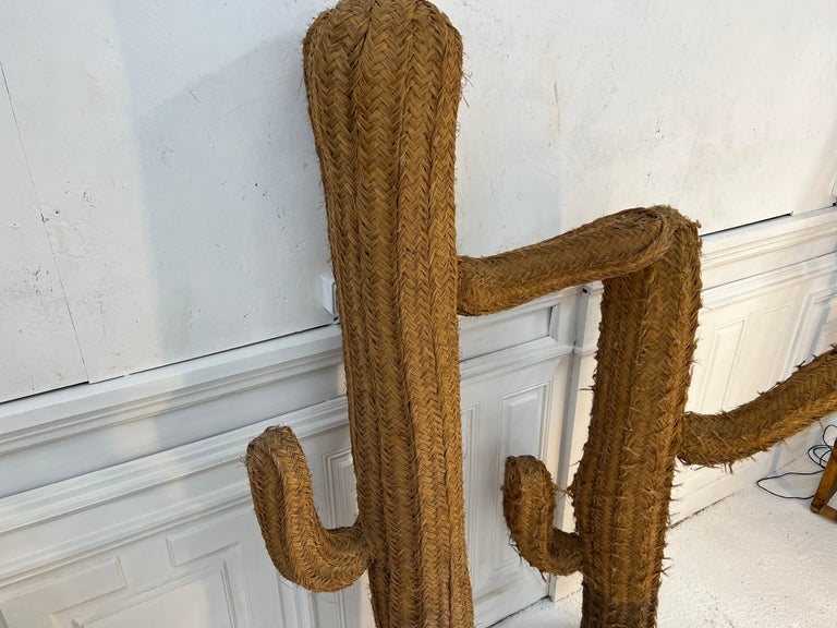 Large Wicker Cactus, 1970s Garden’s Decoration For Sale at 1stDibs