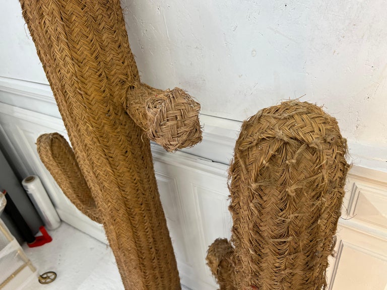 Large Wicker Cactus , 1970’s Garden’s Decoration For Sale at 1stDibs