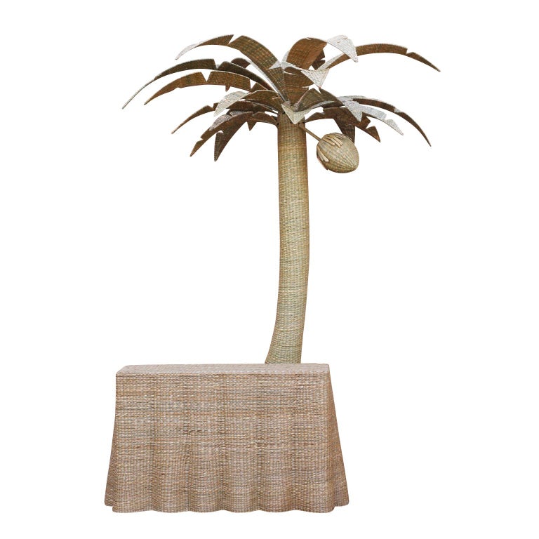 Large Wicker Palm Tree with Coconut at 1stDibs