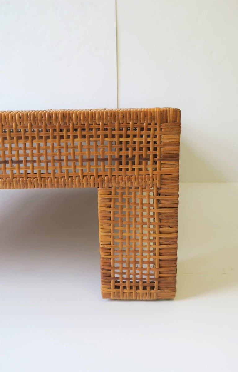 Large Wicker Rattan Coffee Table, circa 1980s For Sale at 1stDibs ...