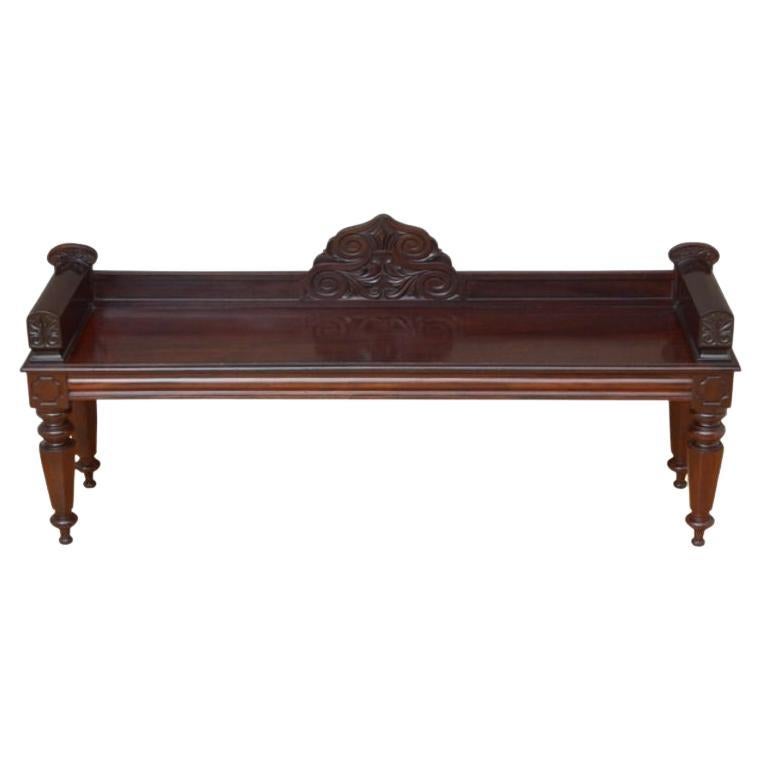 English William IV Mahogany Hall Seat Hall Bench For Sale at 1stDibs