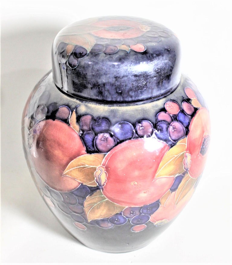 Large William Moorcroft Art Pottery Pomegranate Lidded Ginger Jar or ...