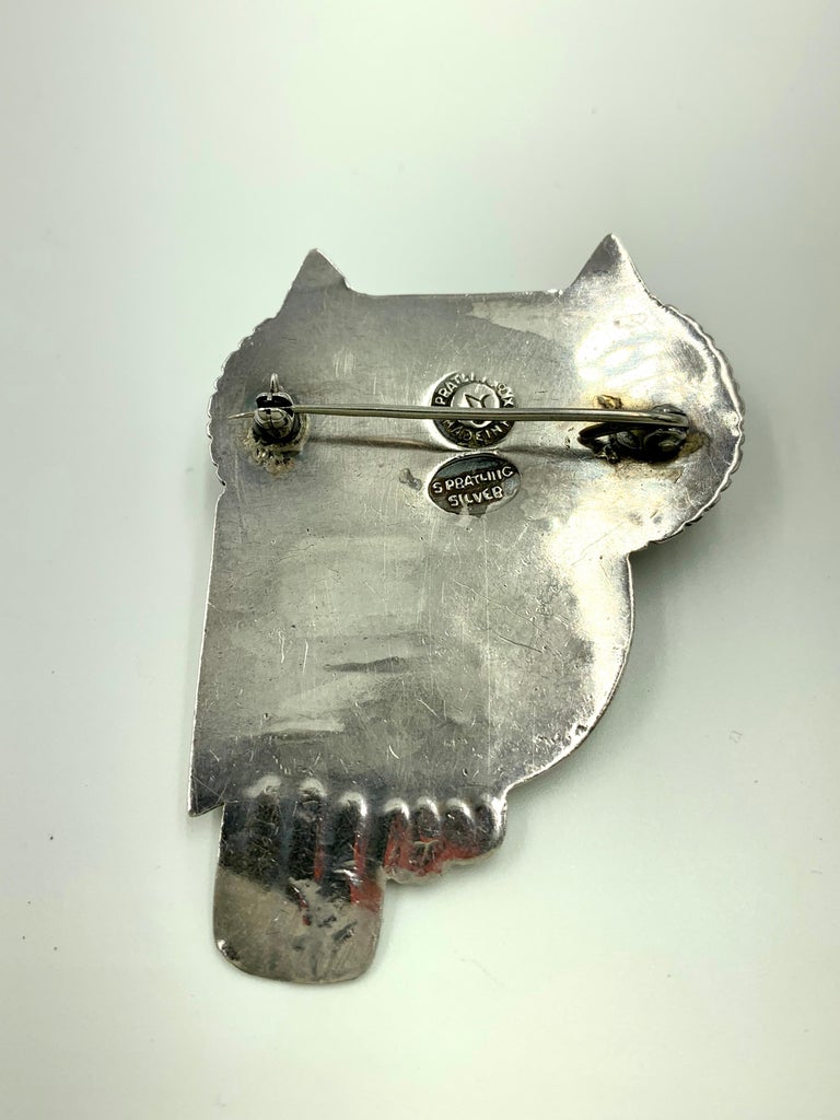 Large William Spratling Silver and Amethyst Owl Brooch, 1940-1944 at ...