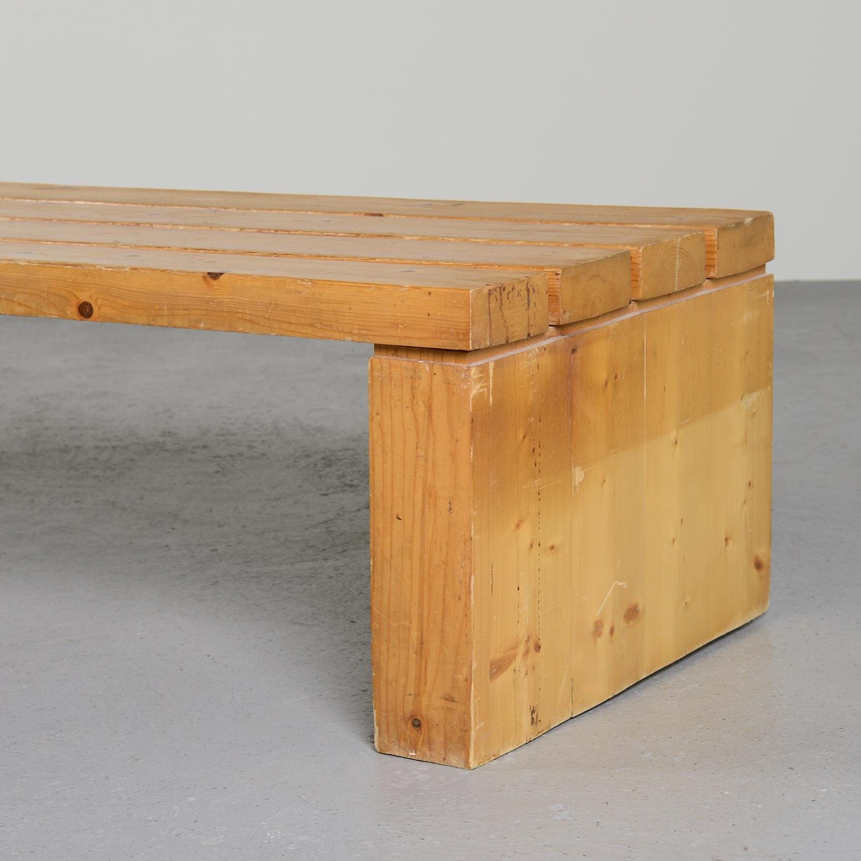 Large Wood Bench from les Arcs by Charlotte Perriand, 1985 For Sale at ...