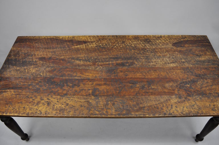 Large Wood French Style Dining Farm House Table with Turn Carved Legs ...