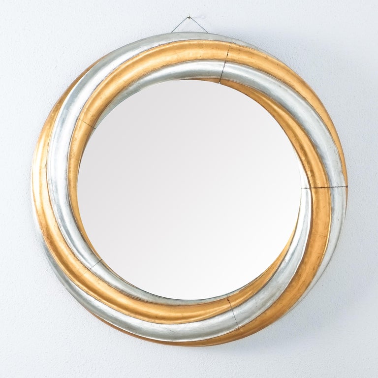 Large Wood Swirl Trompe l’oeil Wall Mirror, Italy at 1stDibs | swirl mirror