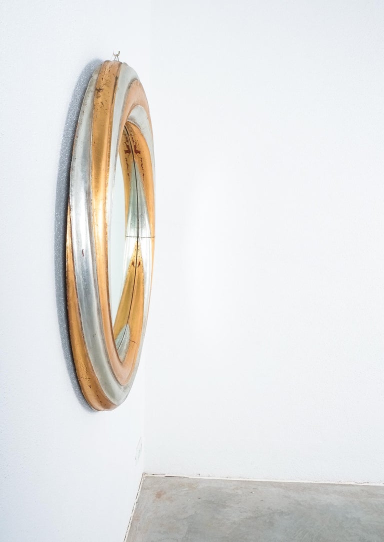 Large Wood Swirl Trompe l’oeil Wall Mirror, Italy at 1stDibs | swirl mirror