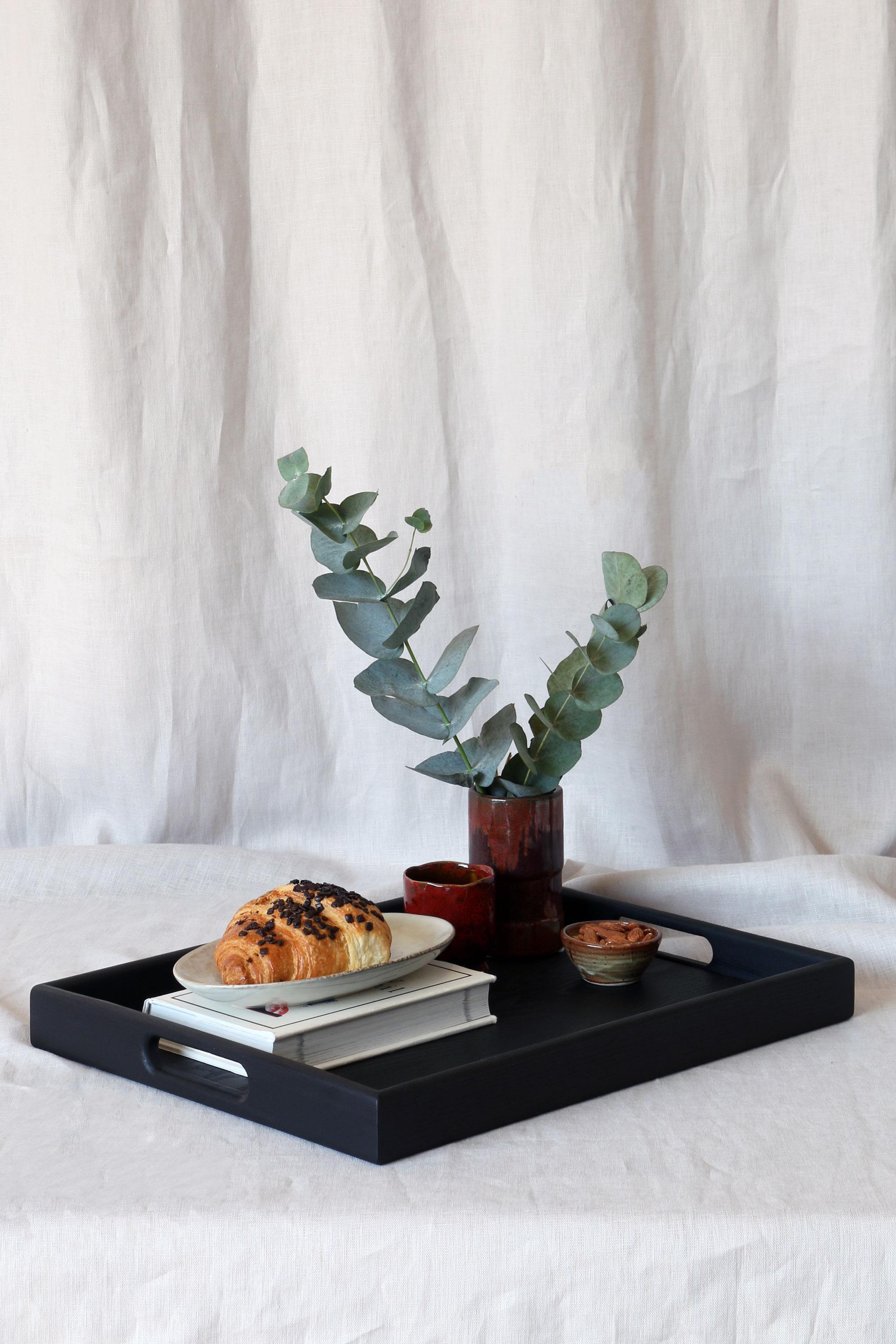 Large Wooden Footstool Tray with Handles 60 x 45cm For Sale at 1stDibs