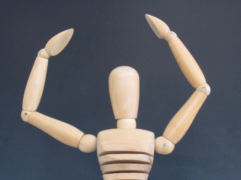 Posable Jointed Wooden Human Figure Artist Mannequin For Sale at 1stDibs