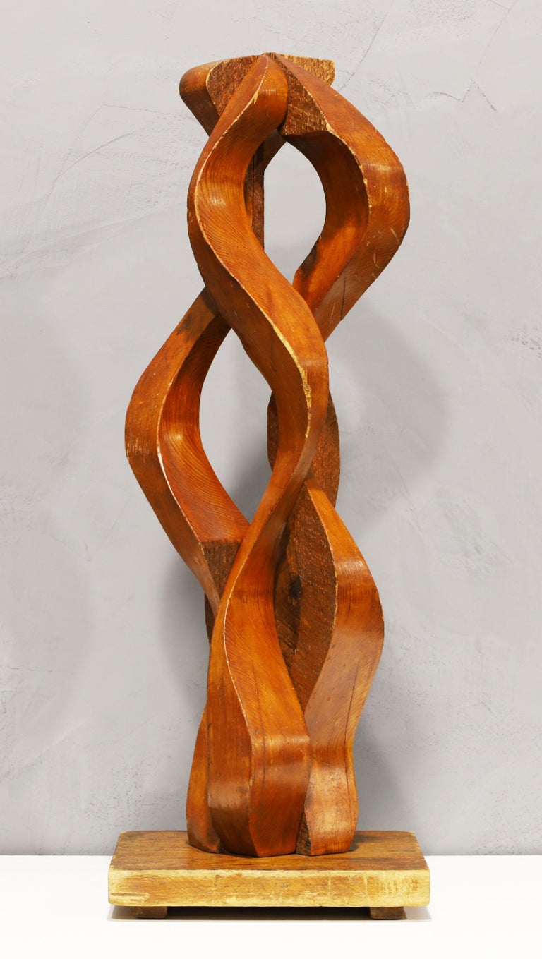 Large Wooden Ribbon Sculpture For Sale at 1stDibs