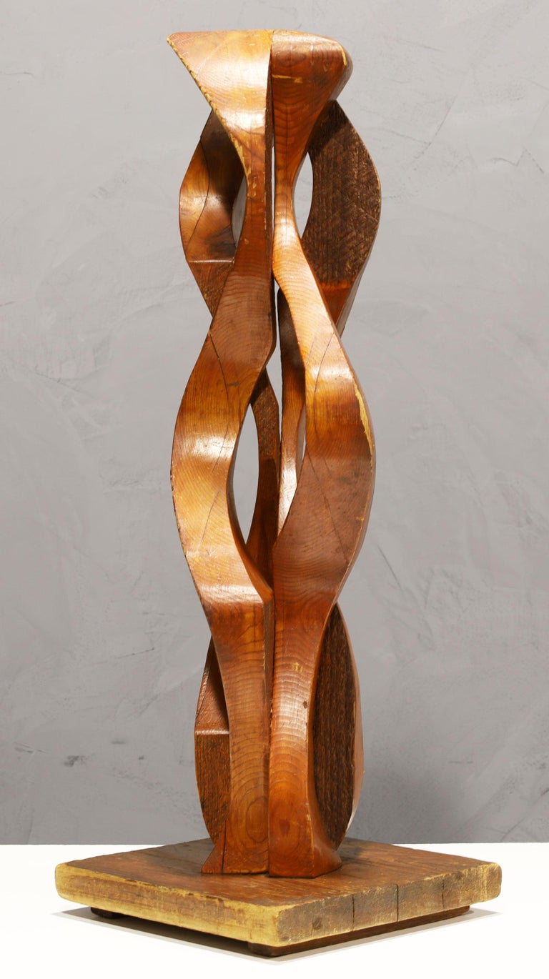 Large Wooden Ribbon Sculpture For Sale at 1stDibs