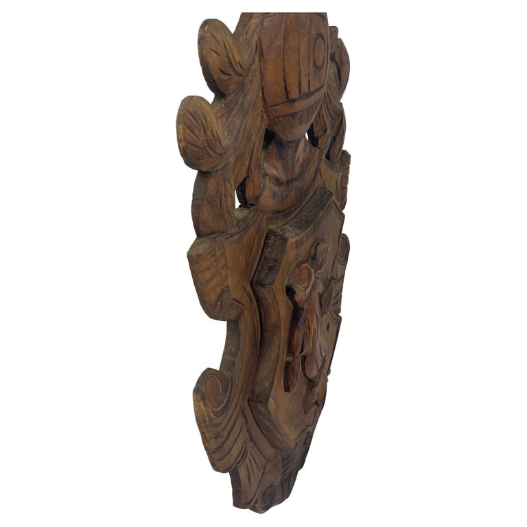 Large Wooden Wall Mounted Code of Arms For Sale at 1stDibs