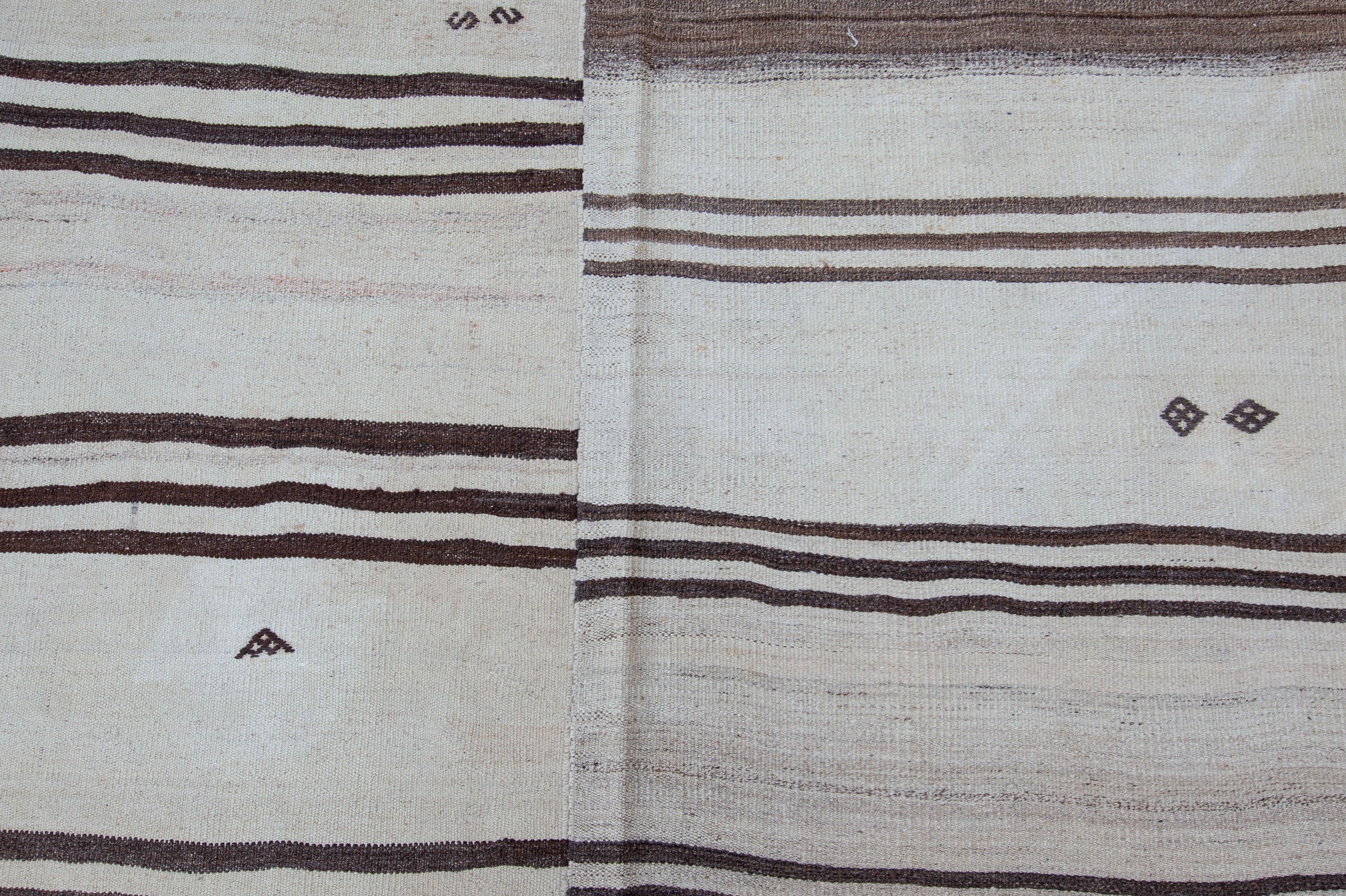 Large Wool Kilim from Central Anatolia, Turkey Mid-20th Century at 1stDibs