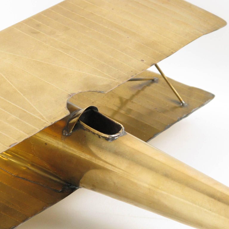 Large World War I Biplane Brass Airplane Model Aviation Collection at ...