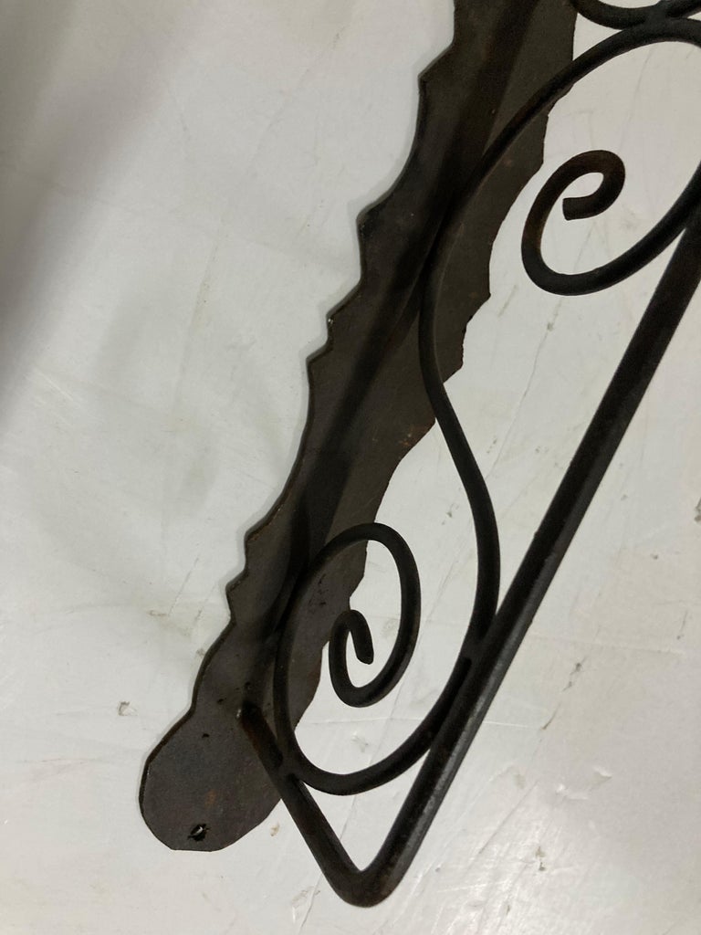Large Wrought Iron Scrolling Wall Mounted Bracket for Lanterns or Signs For Sale at 1stDibs