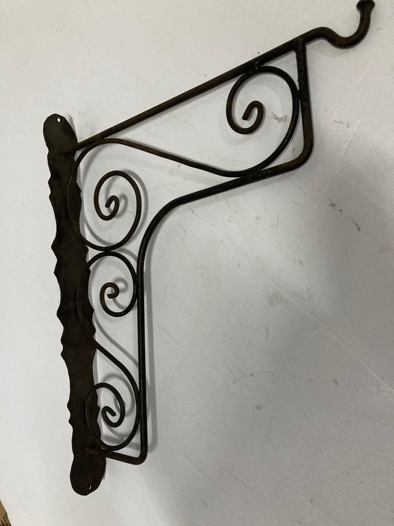 Large Wrought Iron Scrolling Wall Mounted Bracket for Lanterns or Signs ...