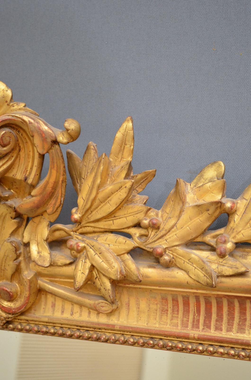 Large 19th Century French Gilded Mirror at 1stDibs | gilded french mirror