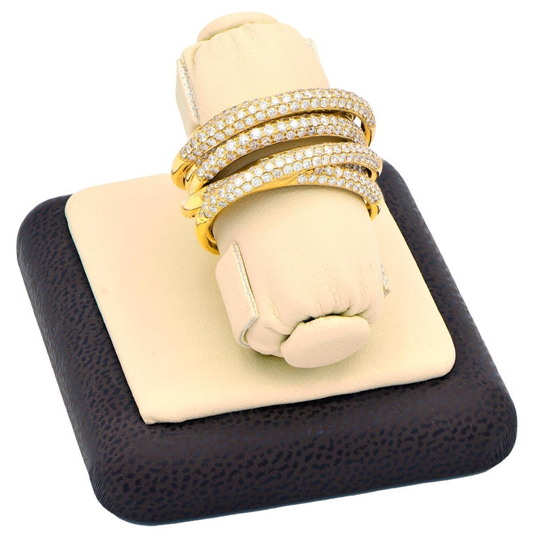 Large Yellow Gold Crossover Ring For Sale at 1stDibs