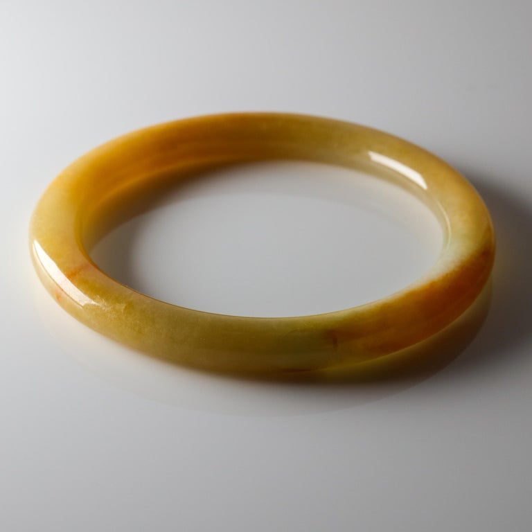 Large Yellow Jade Bangle Certified Untreated at 1stDibs | jade bangle ...