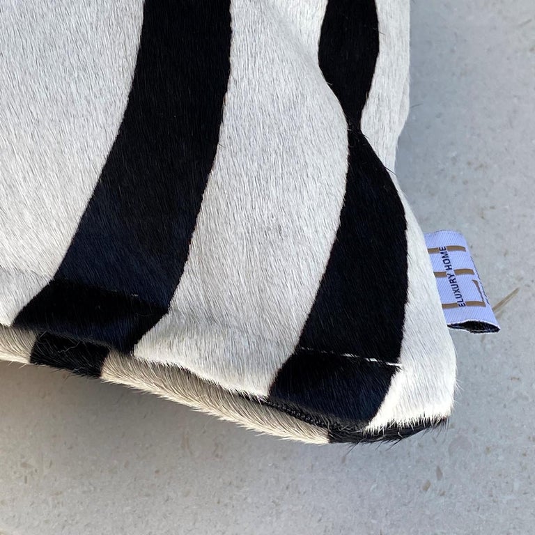 Large Zebra Print Pillow Cushion Cover 23x23" For Sale at 1stDibs ...