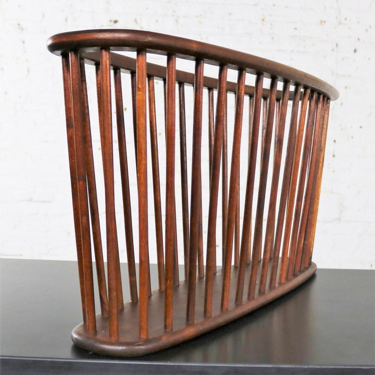 Larger Walnut Oval Magazine Rack Attribute to Arthur Umanoff for ...